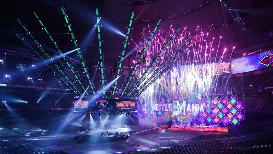 WWE revela imagens exclusivas da stage da WWE WrestleMania 34